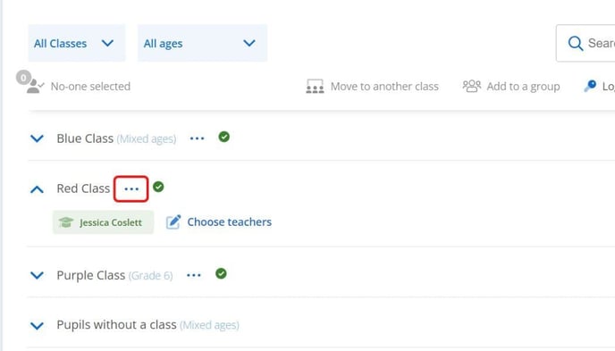 How do I delete a class?